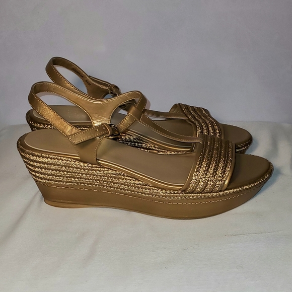 Stuart Weitzman | Shoes | Stuart Weitzman Gold Braided Platform Sandals ...